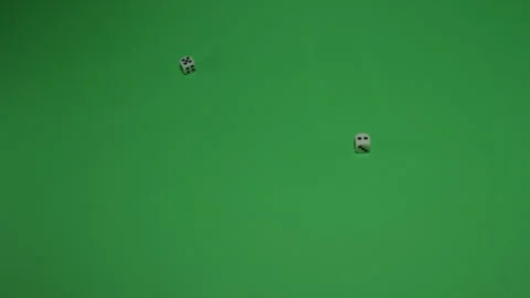 Double Dice Rolling 7 on Green screen Ch... | Stock Video | Pond5