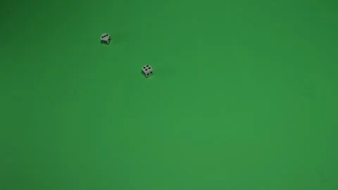 Double Dice Rolling 7 on Green screen Ch... | Stock Video | Pond5