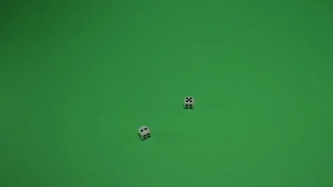 Double Dice Rolling 7 on Green screen Ch... | Stock Video | Pond5