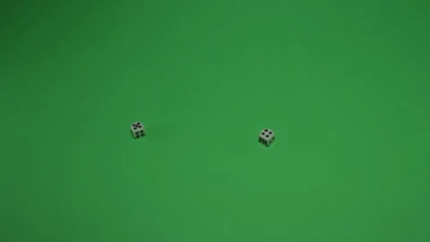 Double Dice Rolling 9 on Green screen Ch... | Stock Video | Pond5