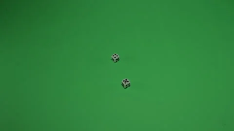 Double Dice Rolling 9 on Green screen Ch... | Stock Video | Pond5