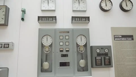 Double pendulum clock on display Inside ... | Stock Video | Pond5