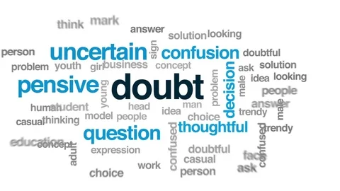 Doubt animated word cloud, text design a... | Stock Video | Pond5