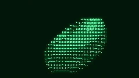 Doughnut Ascii Code Art Style 8bit Termi... | Stock Video | Pond5