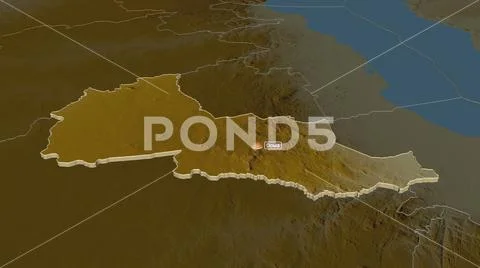 Dowa, Malawi. Topographic relief map with surface waters: Graphic ...