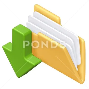 Download Folder Icon with Clipping Path, 3d rendering: Royalty Free ...