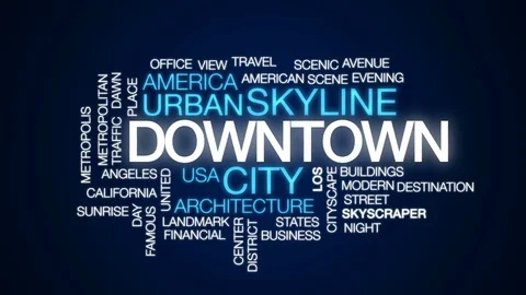 Downtown animated word cloud, text desig... | Stock Video | Pond5