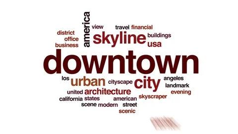 Downtown animated word cloud, text desig... | Stock Video | Pond5