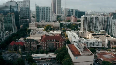 Downtown Atlanta Cinematic Drone Footage | Stock Video | Pond5