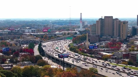 Downtown connector interstate highway ro... | Stock Video | Pond5