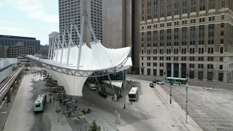 Downtown Detroit, Michigan Bus Depot 4K ... | Stock Video | Pond5