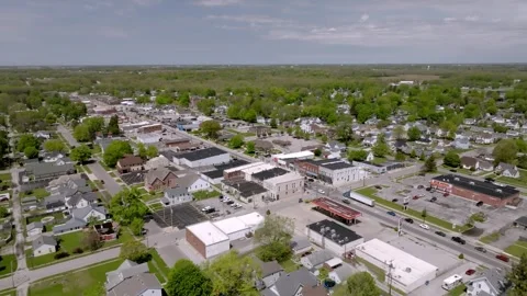 Downtown Gas City, Indiana with drone vi... | Stock Video | Pond5
