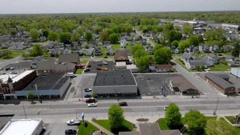Downtown Gas City, Indiana with drone vi... | Stock Video | Pond5