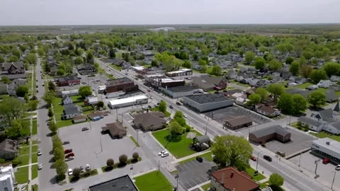 Downtown Gas City, Indiana with drone vi... | Stock Video | Pond5