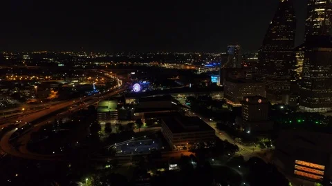 Houston Aerial Night Stock Video Footage | Royalty Free Houston Aerial ...