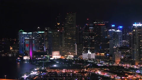 Downtown Miami Beach at Night by Aerial ... | Stock Video | Pond5