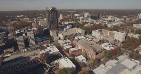 Downtown Raleigh Aerial above Moore Squa... | Stock Video | Pond5