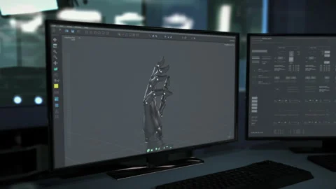 Drafting the 3D prototype of a robot han... | Stock Video | Pond5