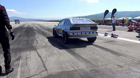 drag race custom muscle power car with o... | Stock Video | Pond5