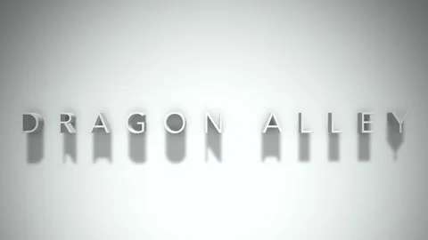 dragon alley 3D title animation white te... | Stock Video | Pond5