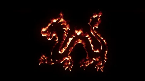 Dragon on fire and burning effect. Chine... | Stock Video | Pond5