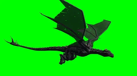 dragon flying from cave - green screen ... | Stock Video | Pond5
