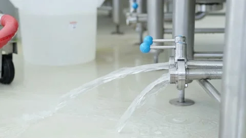 draining water from a tank in a factory ... | Stock Video | Pond5