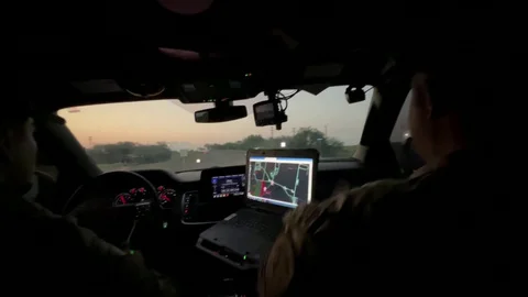 Dramatic chase as U.S. Border Patrol and... | Stock Video | Pond5