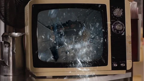 Dramatic Explosion of Old Television wit... | Stock Video | Pond5