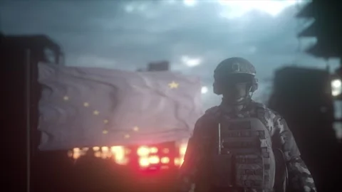 Dramatic Military Scene With Soldier and... | Stock Video | Pond5