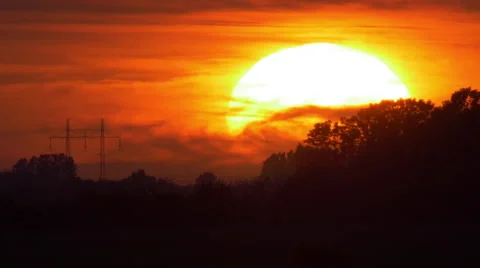 Dramatic Nature - Huge Sun at Sunset | Stock Video | Pond5
