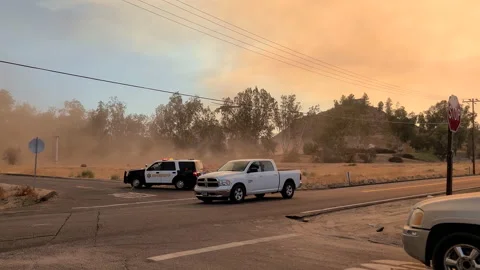 Dramatic scene of California wildfires, ... | Stock Video | Pond5