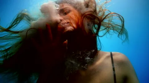 Woman Female Underwater Drowning Stock Video Footage | Royalty Free ...