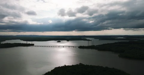 Dramatic View Of Percy Priest Lake Durin... | Stock Video | Pond5