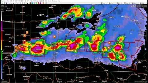 Dramatic weather radar screen with torna... | Stock Video | Pond5