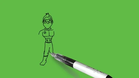 Draw body builder man stand hold rectang... | Stock Video | Pond5