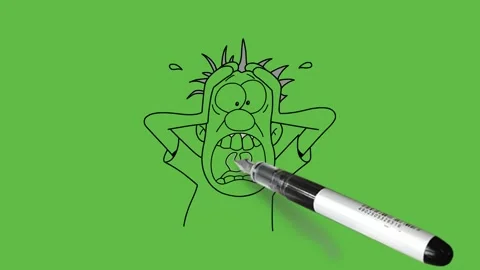 draw cartoon character crying loudly wit... | Stock Video | Pond5