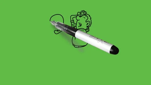 Draw cartoon character handling with toy... | Stock Video | Pond5