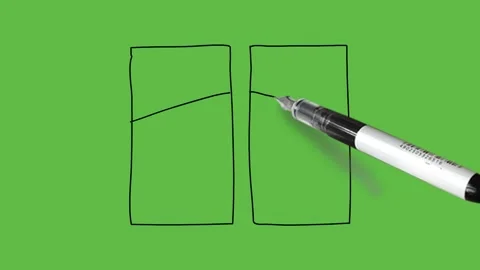 Draw cartoon eyes in rectangular shape a... | Stock Video | Pond5