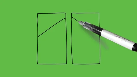 Draw cartoon eyes in rectangular shape w... | Stock Video | Pond5