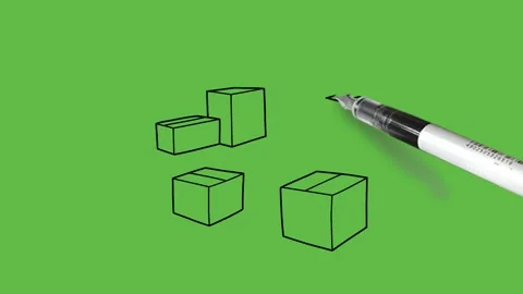 Draw different size of cube and cuboid ... | Stock Video | Pond5