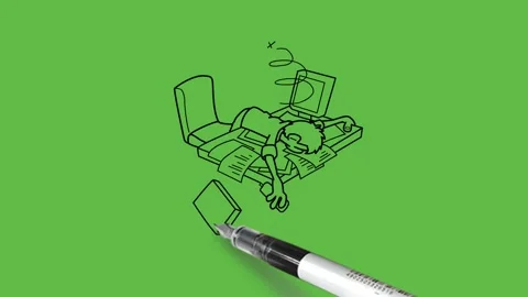 Draw man lay down unconscious on working... | Stock Video | Pond5