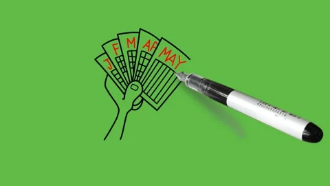 Draw monthly card display in human hands... | Stock Video | Pond5