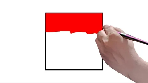 Draw square shape outline with hand anim... | Stock Video | Pond5