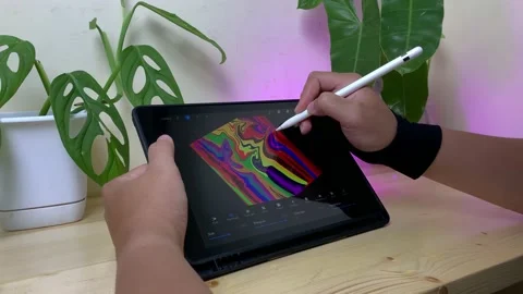 draw with a tablet to create a backgroun... | Stock Video | Pond5