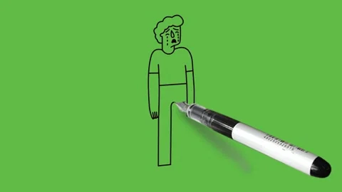 Draw young boy weeping with tears hold o... | Stock Video | Pond5