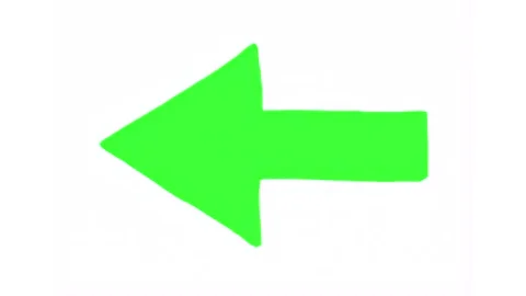 Drawing of a big green arrow pointing le... | Stock Video | Pond5