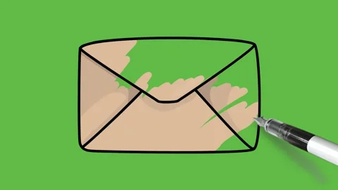 Drawing brown colour e-mail symbol with ... | Stock Video | Pond5