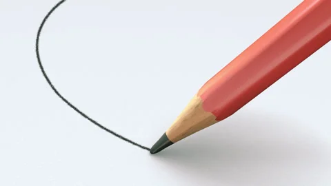 Drawing curved line with pencil on white... | Stock Video | Pond5