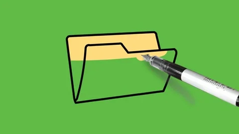 Drawing folder in black, yellow and grey... | Stock Video | Pond5